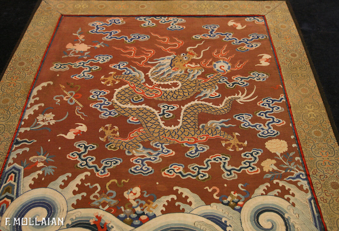 Antique Imperial Chinese Textile (Silk & Metal) (79x47 cm)