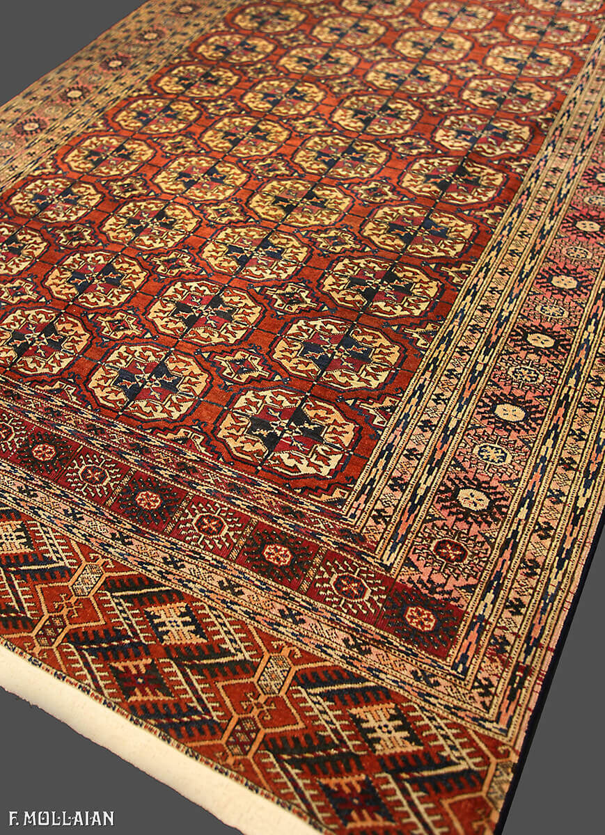 Antique Turkmen Bukhara Rug (219x128 cm)