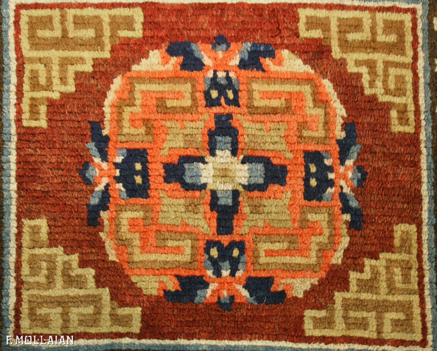 Antique Tibetan Rug (61x65 cm)